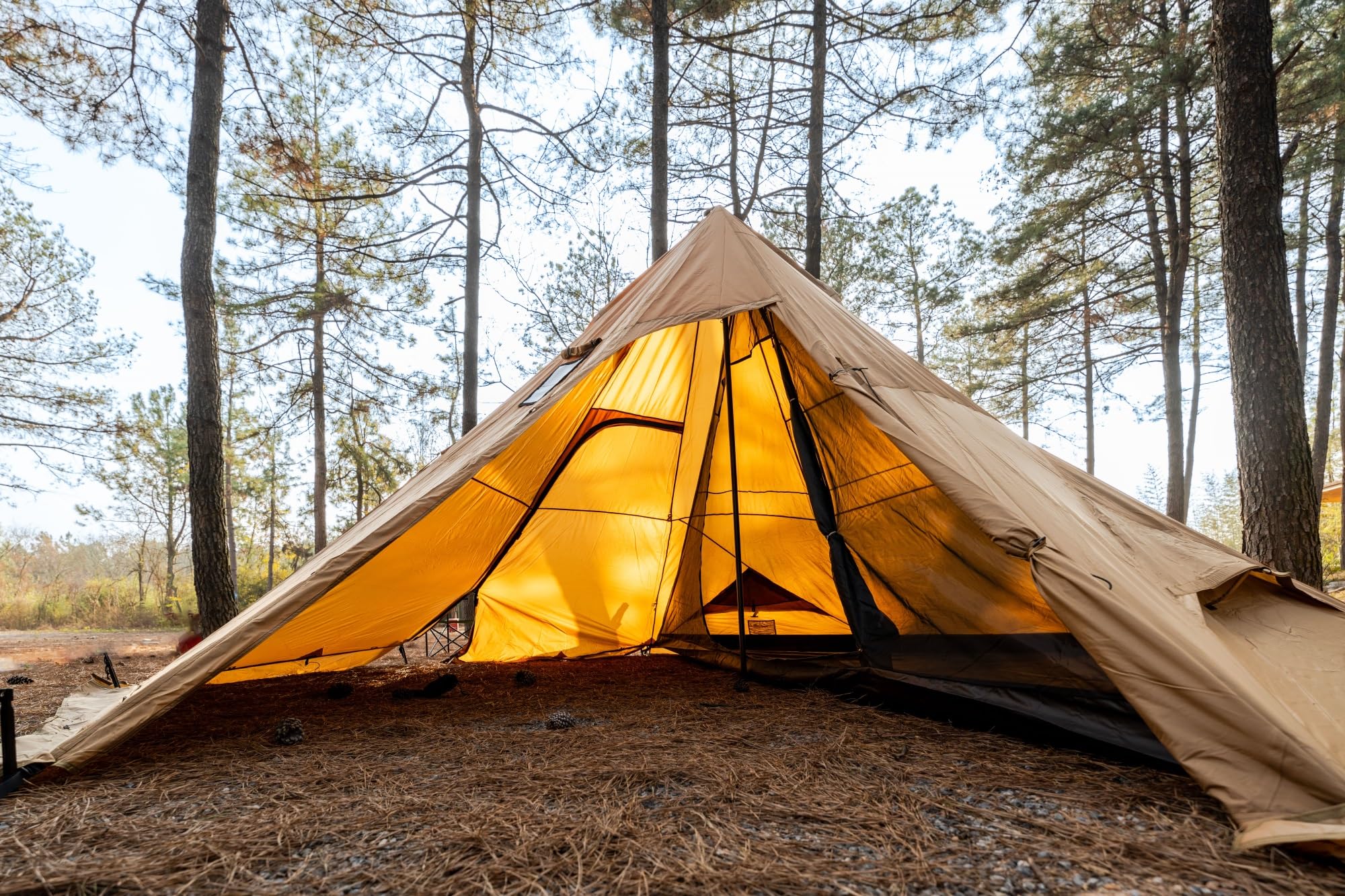 Hot Tent with Stove Jack 4-8 Person Onefires Large Teepee Tent for Family Camping (1 Large Hot Tent)