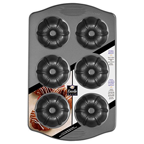Wilton Excelle Elite Non-Stick 6-Cavity Mini Fluted Tube Baking Pan