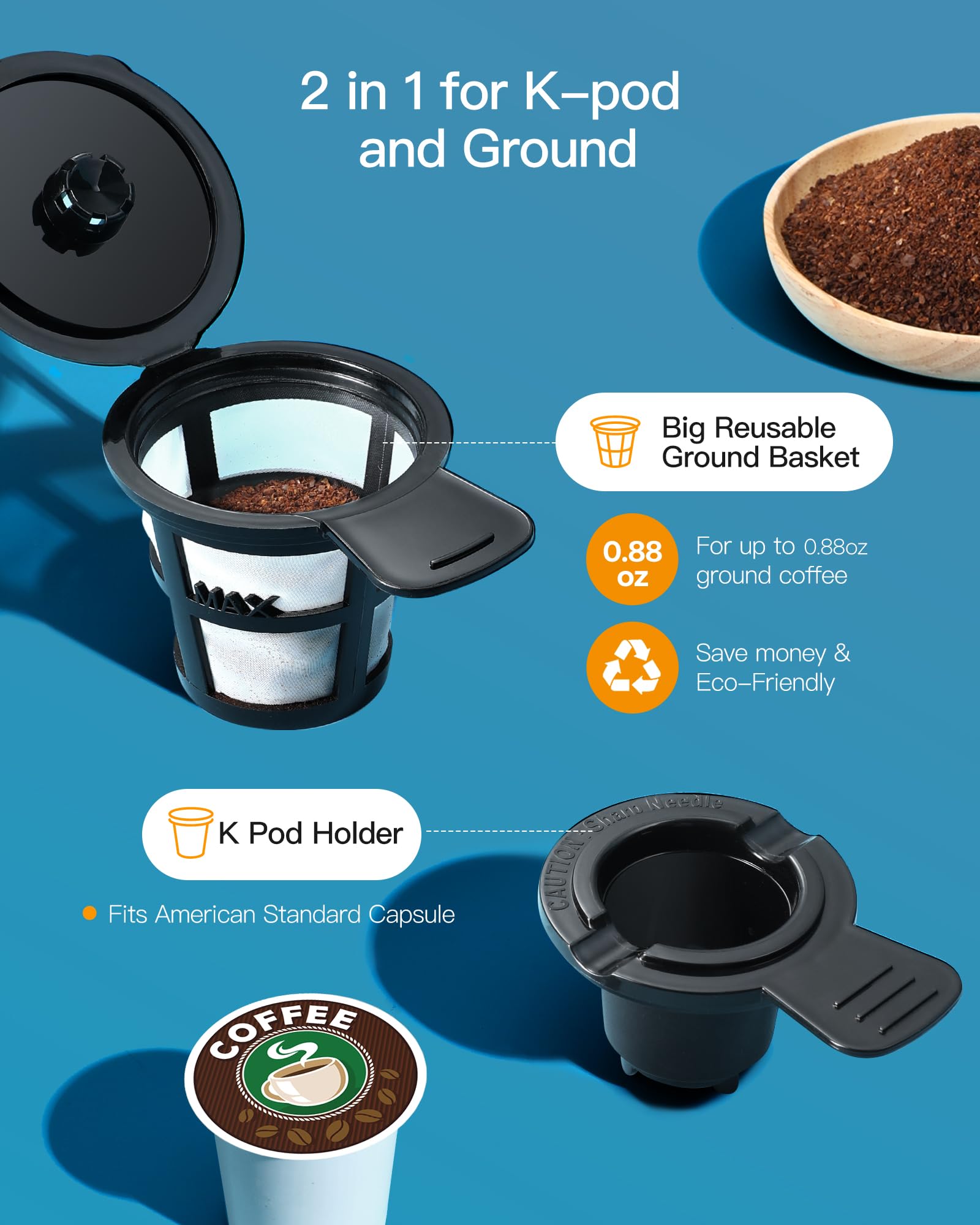 Famiworths Iced Coffee Maker, Hot and Cold Coffee Maker Single Serve for K Cup and Ground, with Descaling Reminder and Self Cleaning, Iced Coffee Machine for Home, Office and RV, Lavender
