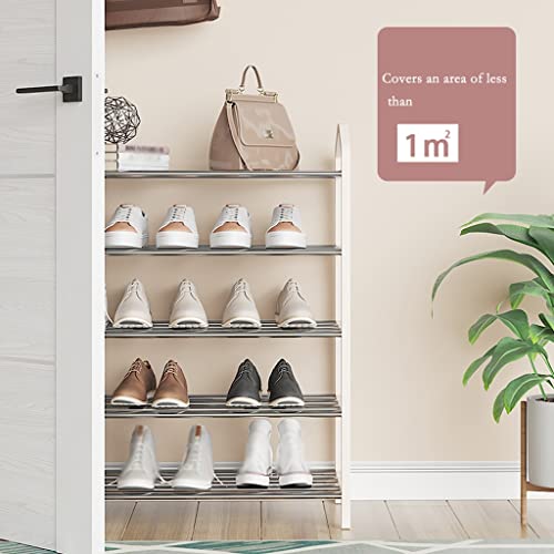 Shoe Rack Shoe Shelf Stackable Shoe Rack 5-Tier Shoe Rack, Shoe Shelf Storage Organizer for Entryway Living Room Hallway, Large Capacity, Bedroom Shoe Organizer, Beige Shoe Bench Stackable Shoes Rack