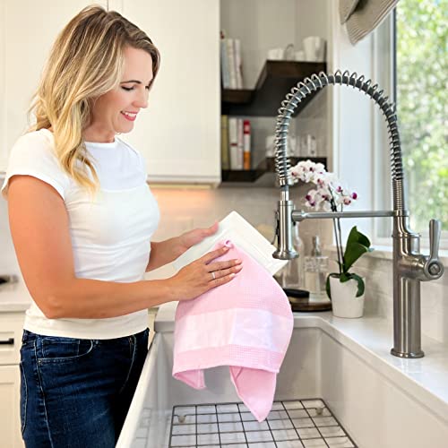 Kafthan Dish Towels Set - Dishcloths 100% Turkish Towels, Cotton Kitchen Towels,18βx28β, Multicolor, Soft, Absorbent, Fast Drying Dish Cloths & Non-Toxic Cleaning Towel Cloths (Thrive (Solid), 10)