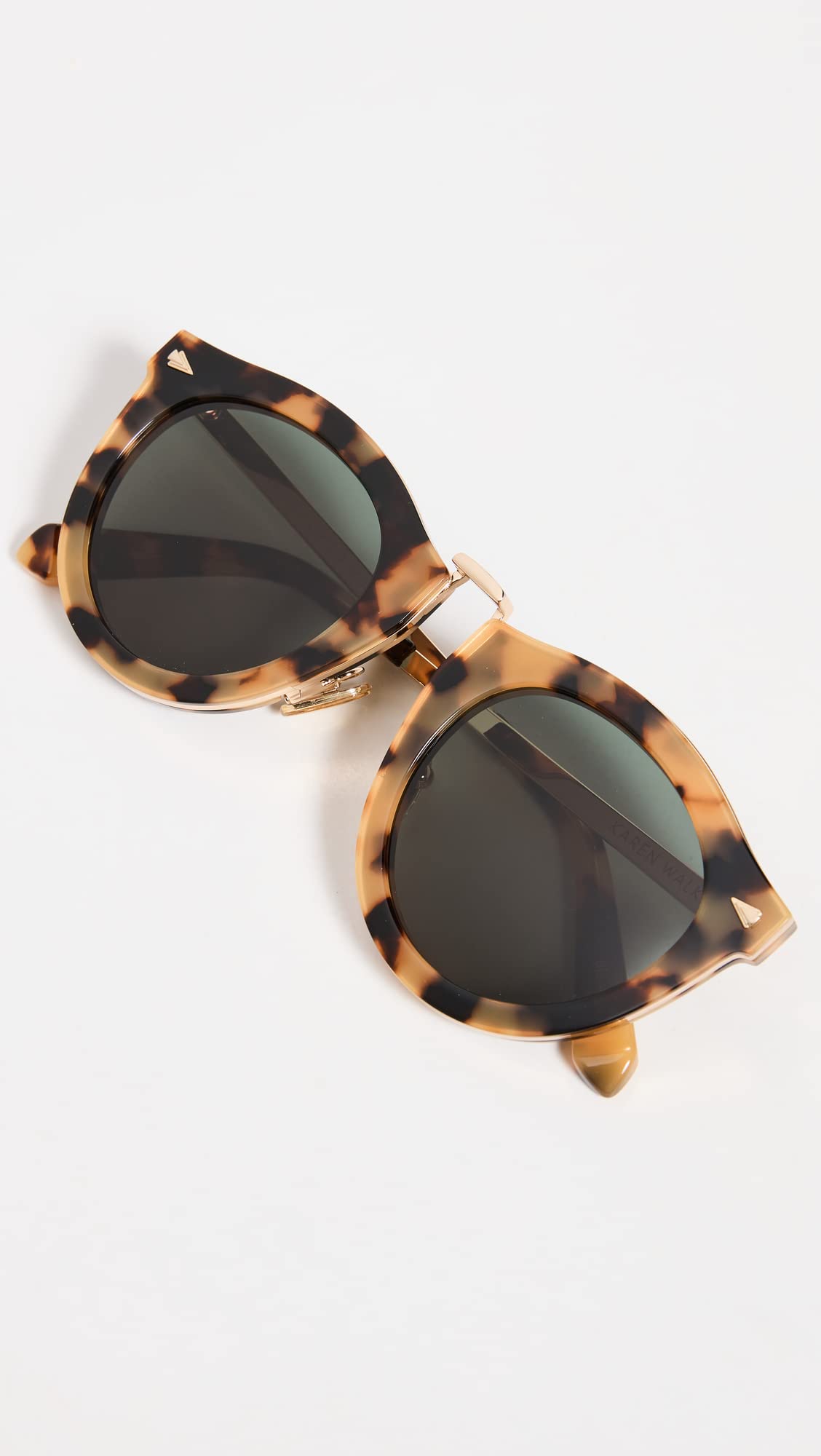 Karen Walker Women's Harvest 22 B Sunglasses, Crazy Tort, Black, Brown, Print, One Size
