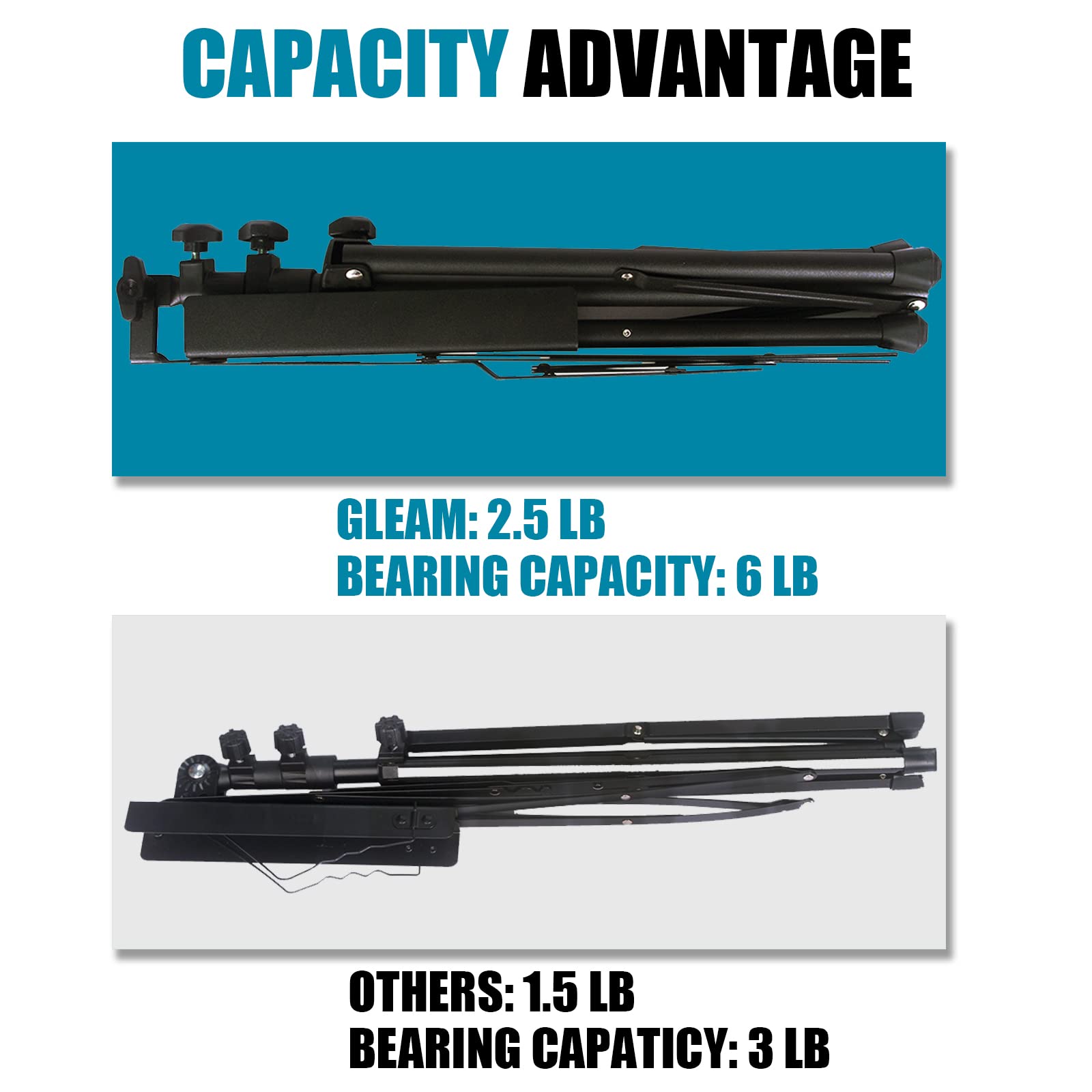 GLEAM Folding Music Stand with Phone Clip, Carrying Bag and Music Clip