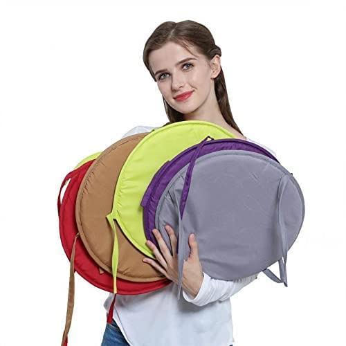 Kakoop Set of 4 Chair Cushions with Ties , Memory Foam Cushion Non-Slip Round Seat Pad for Dining Room Terrace Garden,Multicolor
