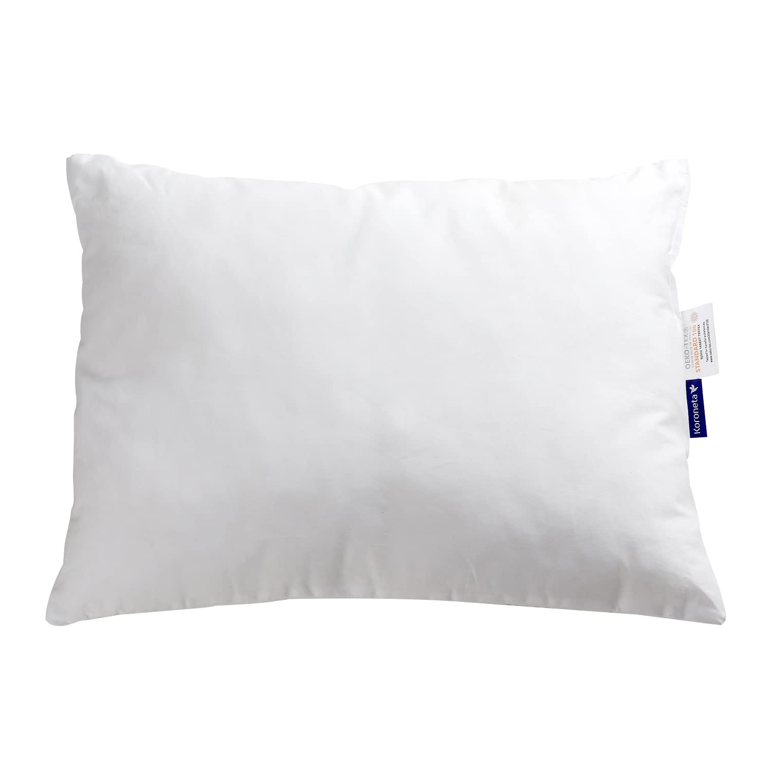 KORONETA Toddler Bed Pillow 100% Super Soft Polyester Filling/13”x 18” White,Machine Washable