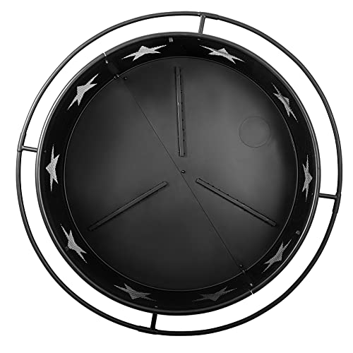 LMRSTOO Fire Pit 36inch for Outside Wood Burning Heavy Duty Fire Pits Firepit for Outdoor with Spark Screen & Waterproof Cover & Poker for Patio Fireplace Garden Picnic Backyard Camping Bonfire