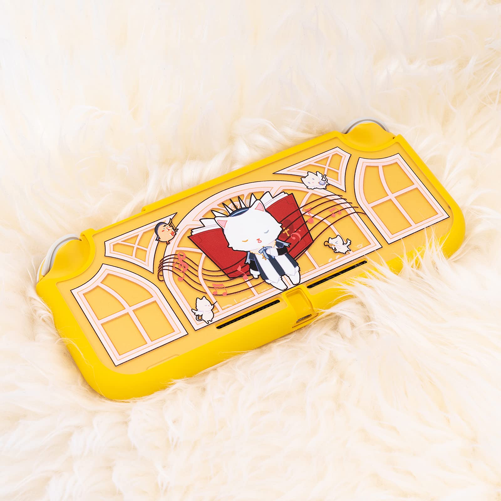 GeekShare Protective Case Compatible with Nintendo Switch Lite, Anti-Collision Non-Slip Shockproof Transparent Protective Cover Shell for Switch Lite- Cat Hymn