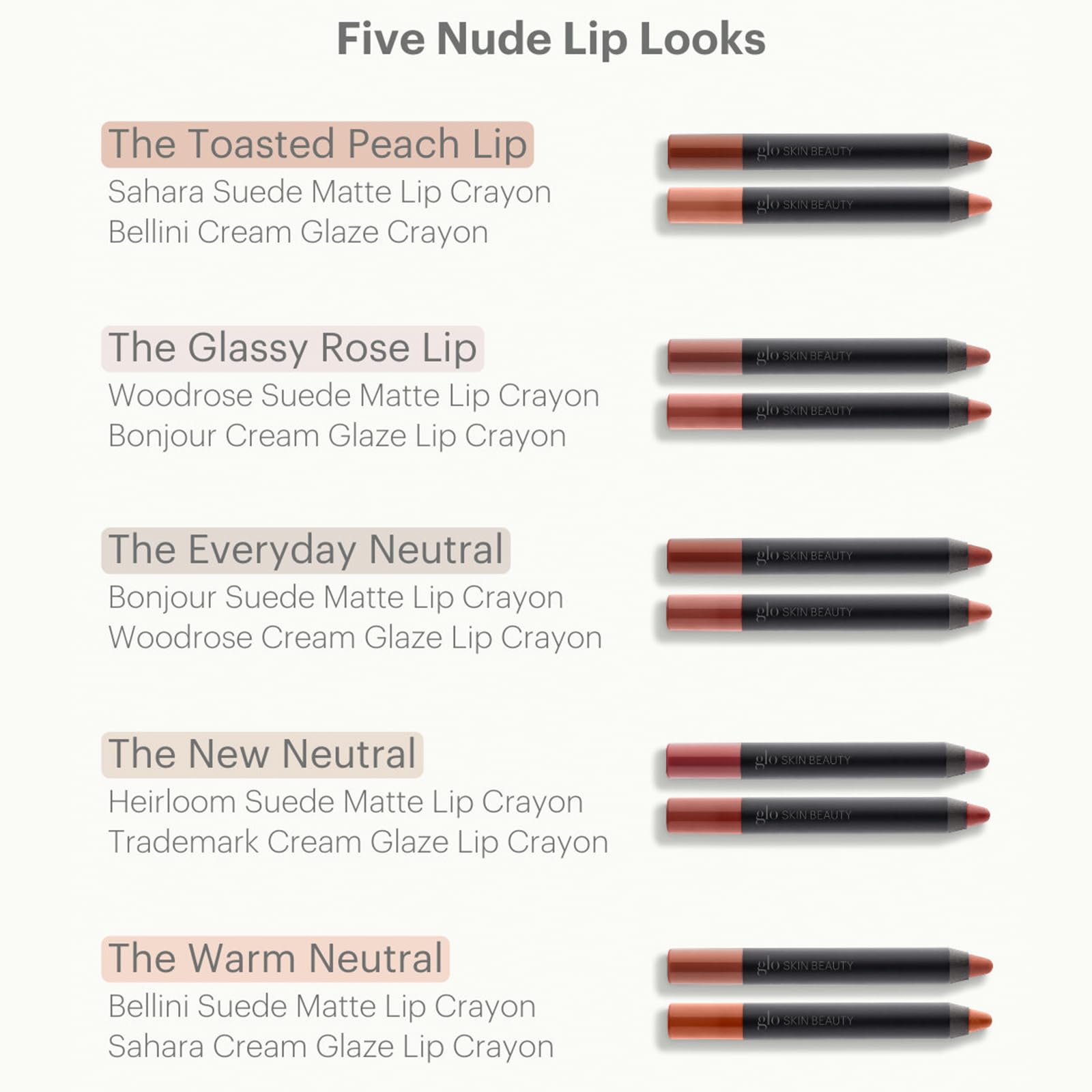 Glo Skin Beauty Cream Glaze Lip Crayon | High Shine Lip Color with Intense Saturation and Impressive Staying Power, (Chiffon)