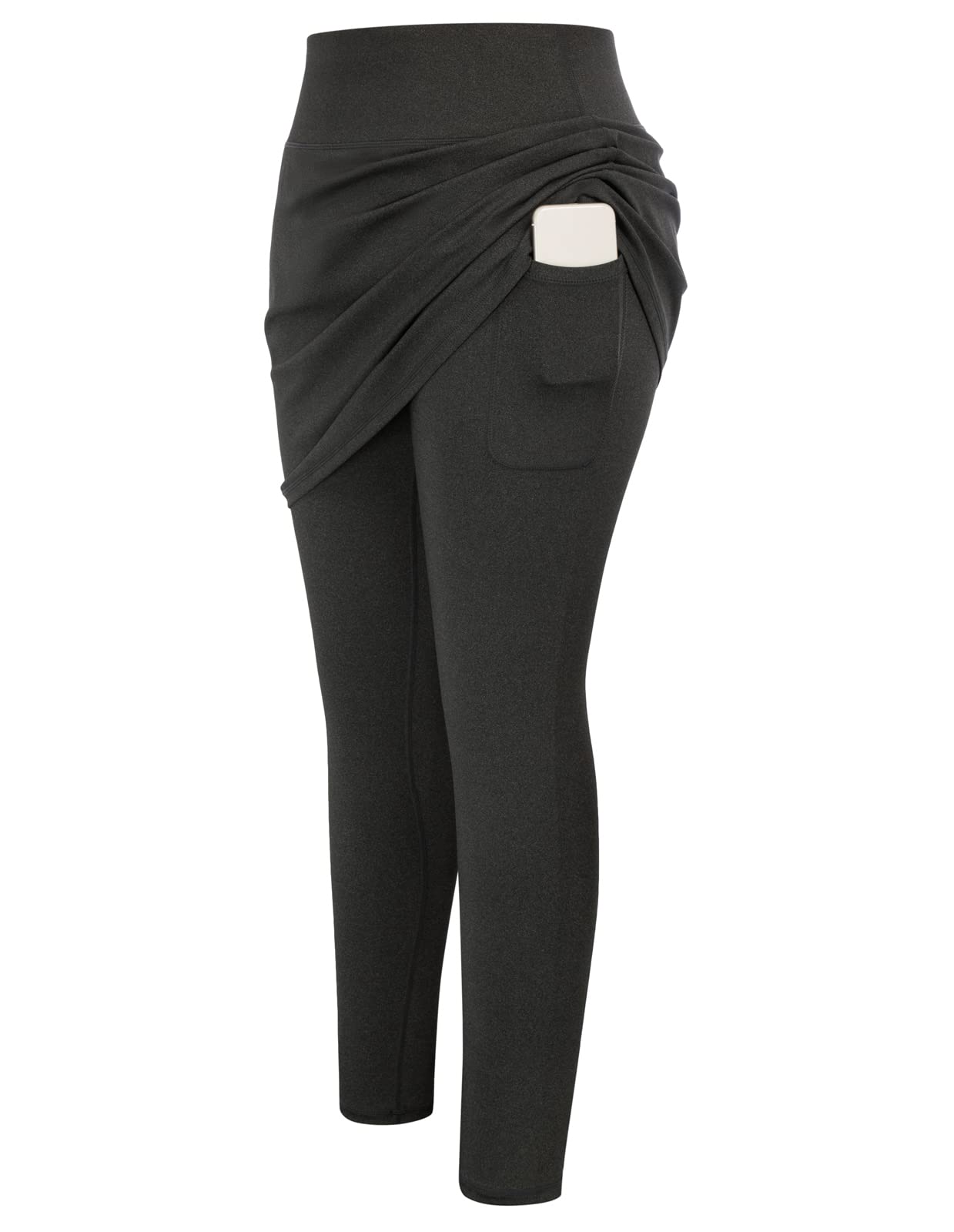 Hanna Nikole Plus Size Short Skirt with Leggings Attached for Women Golf Skirts with Leggings Grey 4XL