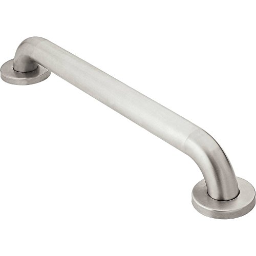 Moen R8912P Home Care Safety 12-Inch Stainless Steel Bathroom Grab Bar with Concealed Screws, Peened