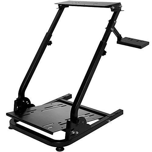 Hottoby Racing Steering Wheel Stand Foldable&Multi-level Adjustable Fit for Logitech/Thrustmaster G25,G923 G920,G29&T248 Easy Storage&Install Gaming Simulator Cockpit,No Wheel&Pedals