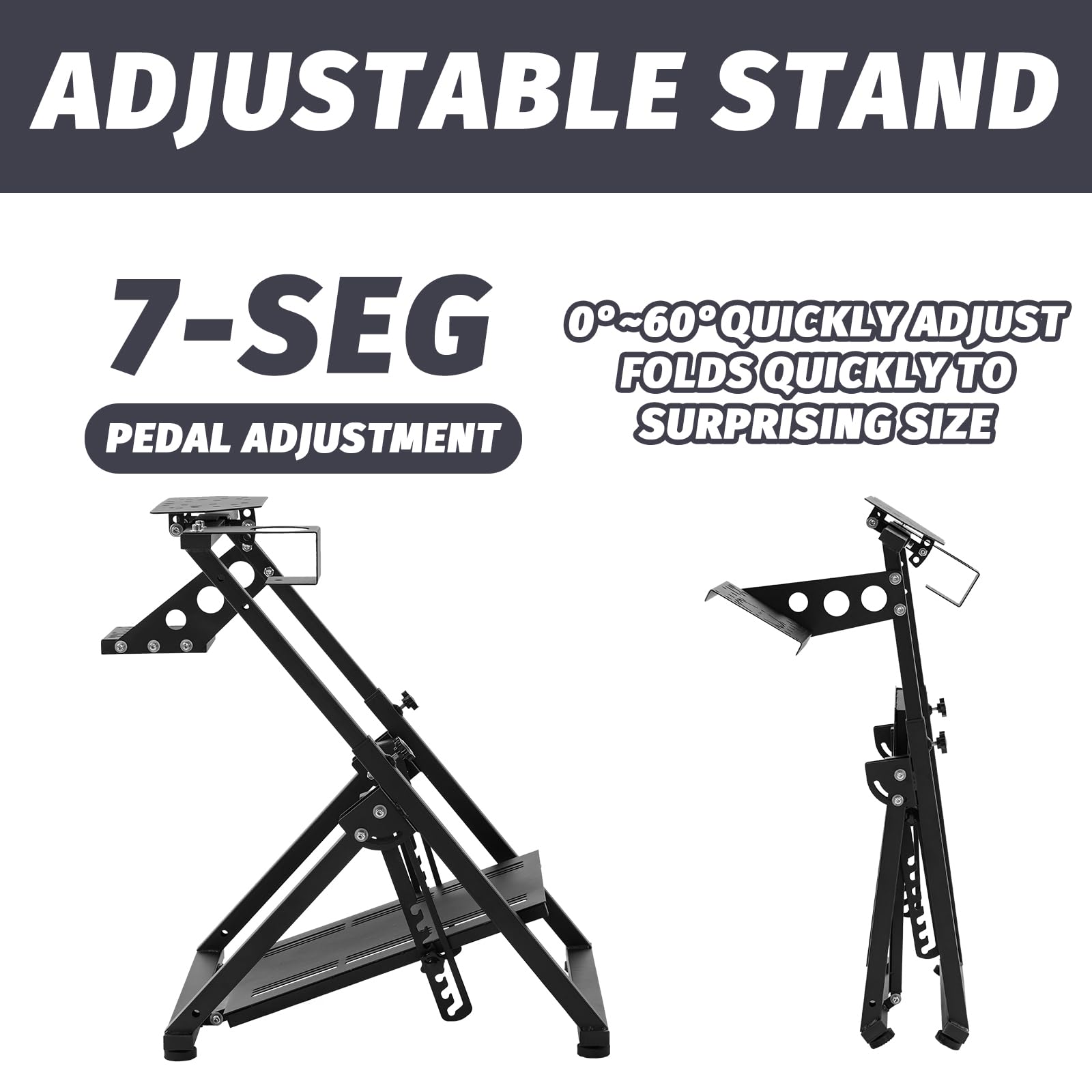 Hottoby Racing Simulator Cockpit Frame Adjustable Thick Circular Tube Fit for Logitech/Thrustmaster G29,G920,G923, T300RS race car seat Flexible Use of Legs,No Steering Wheel,Pedal,Shifter,Seat