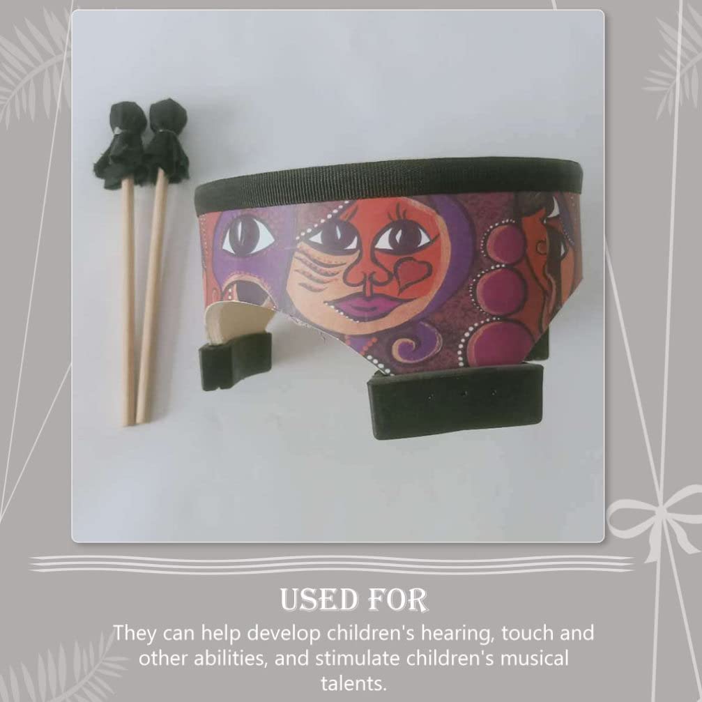 EXCEART 1 Set Kids Floor Tom Drum Percussion Instrument Music Drum Wooden Drum Toy with Drumstick for Children Educational Developmental Playthings