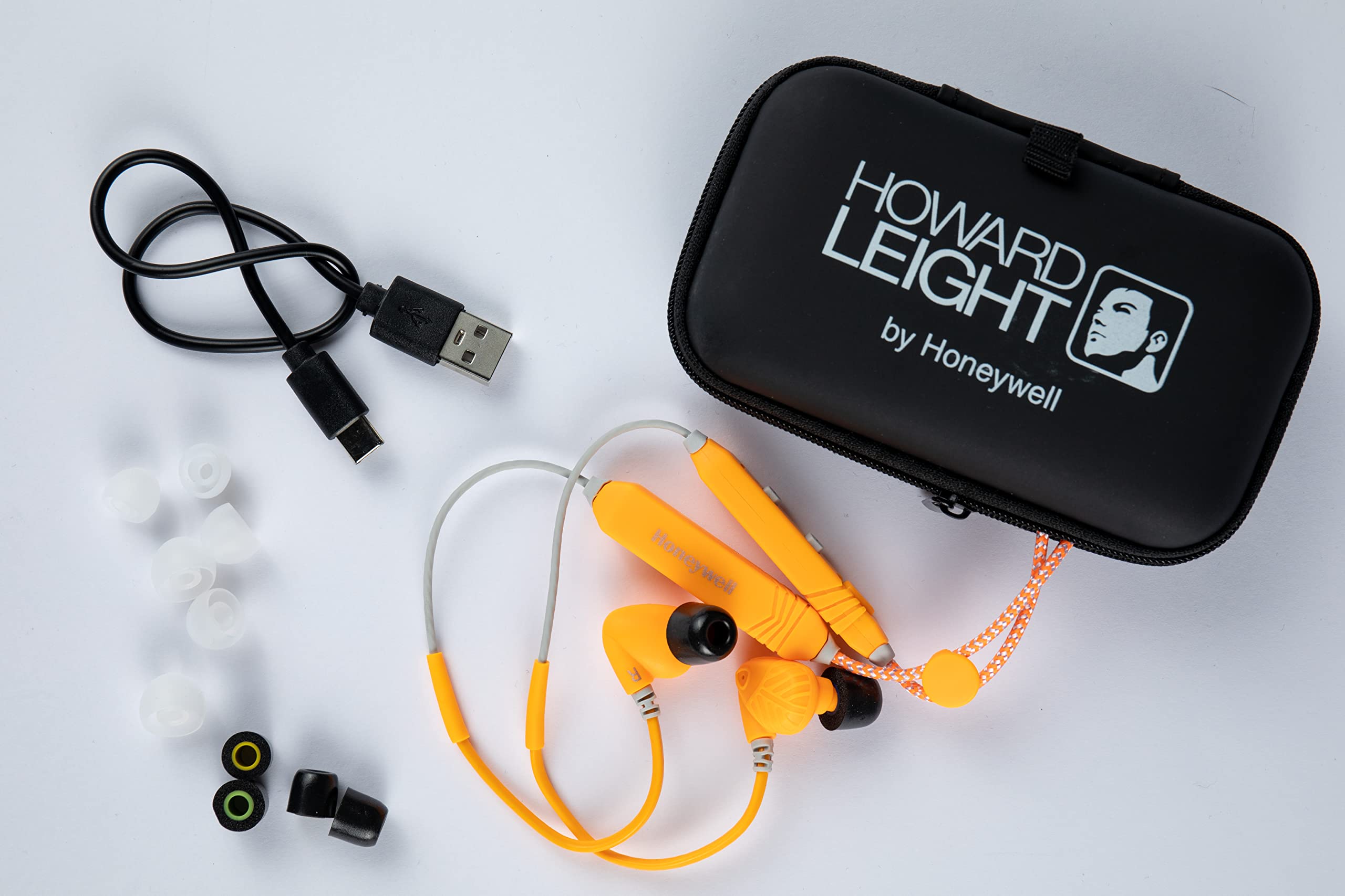 Honeywell Impact In-Ear Pro Bluetooth Electronic Earbuds, Neon Orange (1030954)