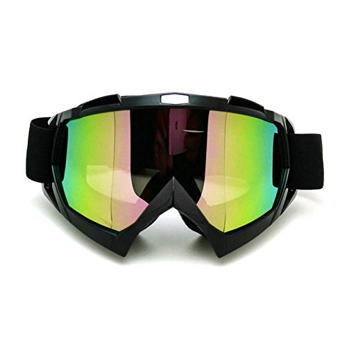 Heinmo Clear/Color Lens Motocross Goggles Motorcycle ATV Dirt Bike Off-Road Sport Goggles Sunglasses (Black Color Lens)