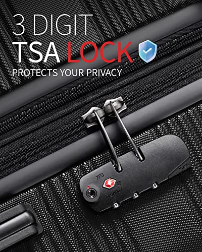 Zitahli Luggage, Expandable Suitcase Checked Luggage, Hardside Luggage with TSA Lock Spinner Wheels YKK zippers, 28in (Black)
