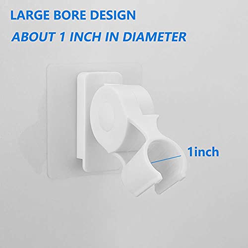 KnnRiim Shower Head Holder,Plastic Bathroom Strong Adhesive Showerhead Adapter,Wall Mount Adjustable Handheld Shower Head Holder Bracket,Waterproof,Relocatable Shower Wand Holder,White