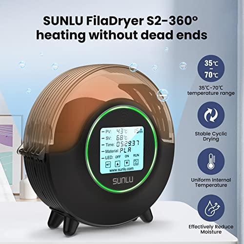 SUNLU PLA Meta Filament 1KG & SUNLU Filament Dryer Box S2 for 3D Printing, PLA meta 3D Printer Filament 1.75mm Dimensional Accuracy +/- 0.02 mm, S2 Dryer Box Black+ PLA meta Green