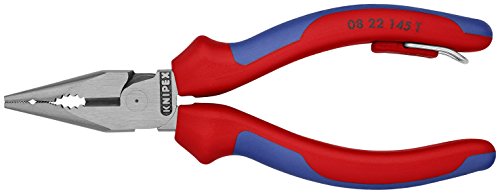 KNIPEX Tools - Needle-Nose Combination Pliers, Multi-Component, Tethered Attachment (0822145TBKA)