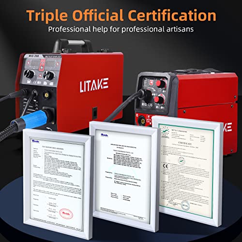 LITAKE 3 in 1 Digital MIG Welder, 200Amp 110/220V Dual Voltage Welding Machine,Suitable for MIG(2T/4T)/Lift TIG/Stick