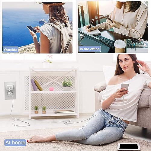 GAOJIXING 4-Pack USB-C Fast Charger for iPhone, 20W PD Power Adapter Wall Charger with USB C Cable Compatible with iPhone 14/14 Pro/14 Pro Max/14 Plus/13/12/11 and More, OFS-390, white-4
