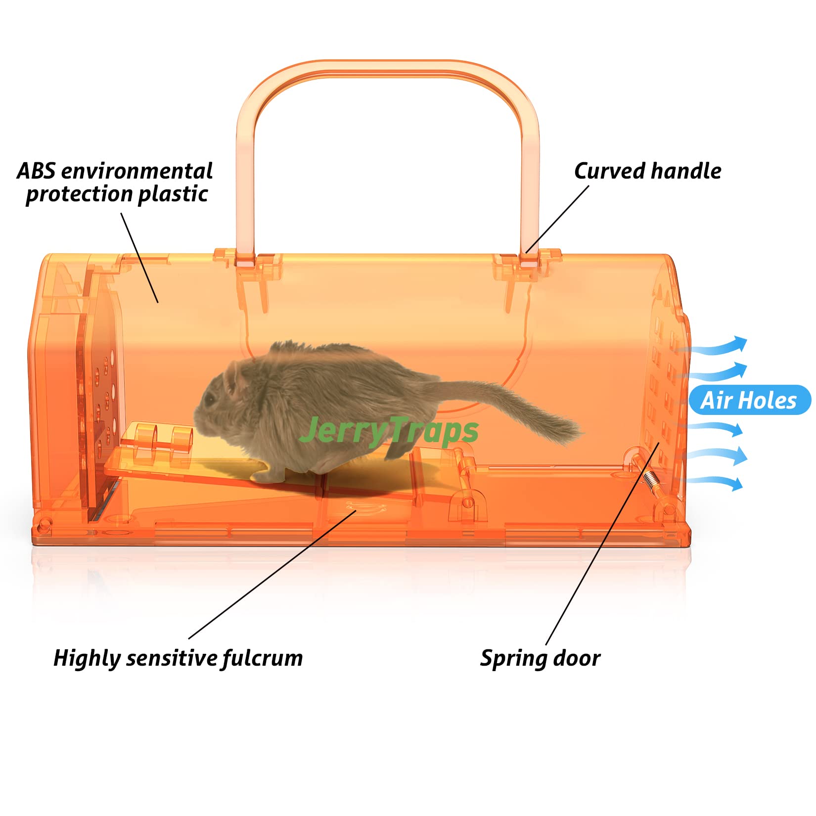 Humane Mouse Trap No Kill,Catch and Release Indoor/Outdoor Mouse Traps for Mice,Easy to Set,Mouse Catcher Quick Effective Reusable and Suitable for Families Yellow(2PCS)