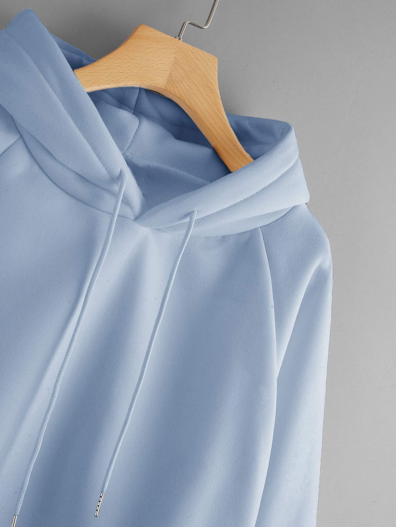 Floerns Women's Casual Long Sleeve Pullover Hoodie Sweatshirt Tops Blue S