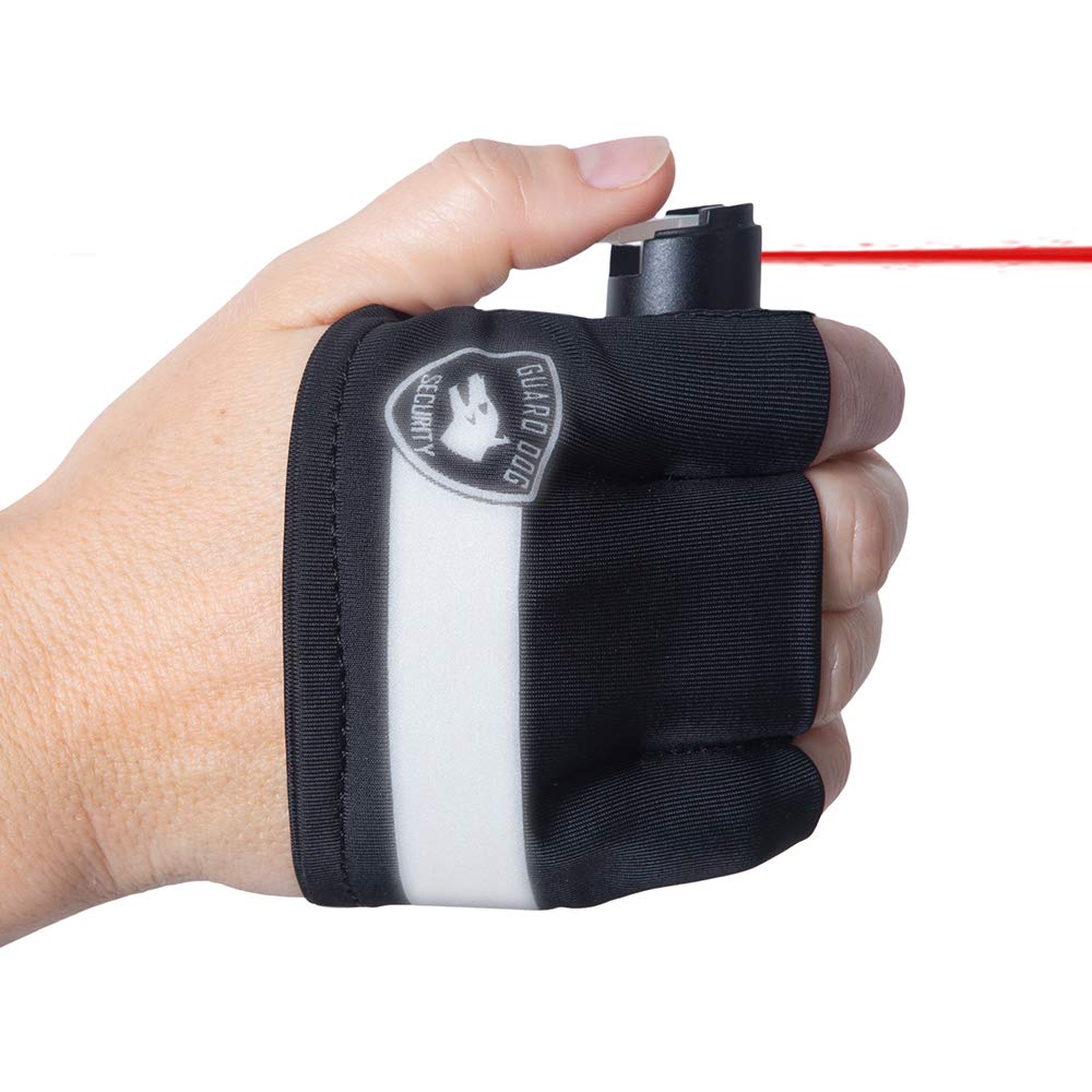 GUARD DOG SECURITY Instafire Reflect Pepper Spray for Runners and Bikers – Bright Reflective Hand Sleeve to Maximize Visibility – 16 feet Range protection (Black)