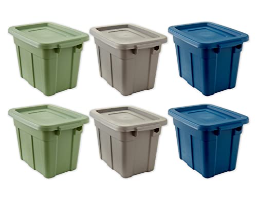 Organize Your Home Small Spaces Colorful Storage Bins with Lids, 6 Pack, Stackable Small Plastic Containers for Organization and Storage, Great for Home or Office, 1.7 Quart Bins with Lids