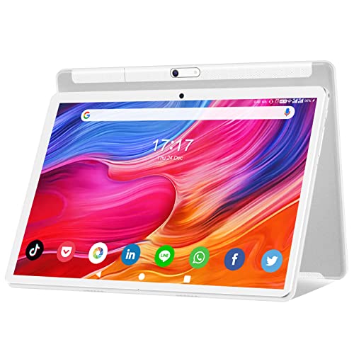 Tablet 10.1 inch Android 12 Tablet 2023 Latest Update Octa-Core Processor with 64GB Storage, Dual 13MP+5MP Camera, WiFi, Bluetooth, GPS, 512GB Expand Support, IPS Full HD Display (Silver)