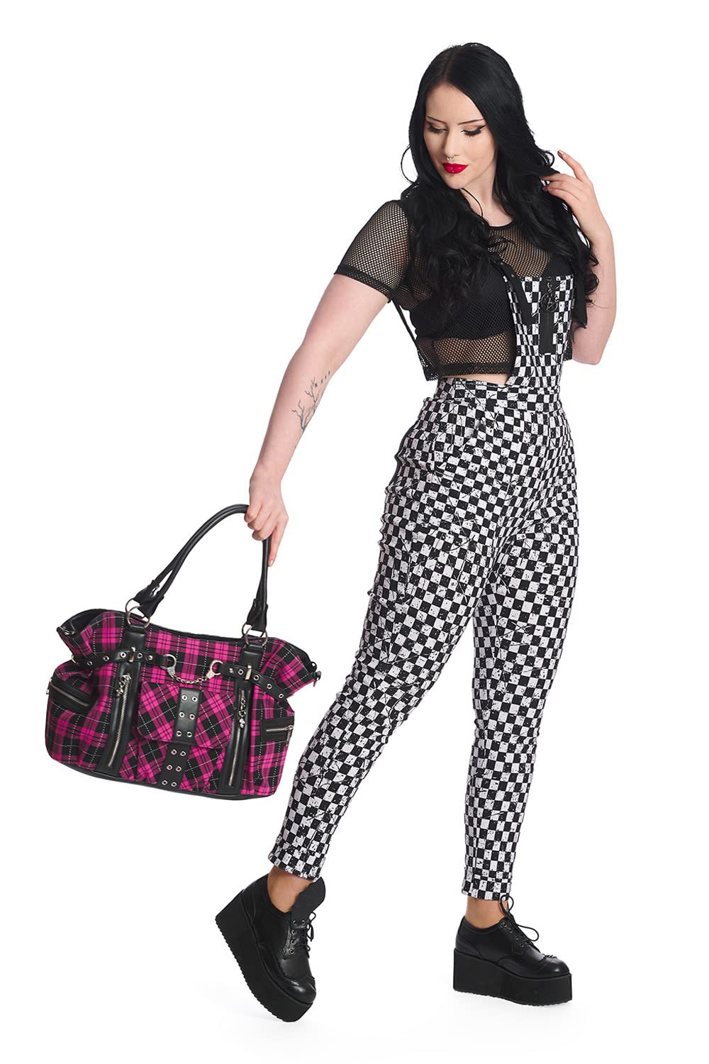 Lost Queen Rise Up Gothic Emo Alternative Style Bag (Pink)