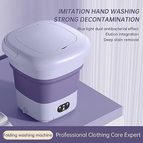 EUUZU Small Portable Washing Machine, Mini Washer 9L High Capacity with 3 Modes Deep Cleaning, Foldable Washing Machine Ultrasonic Turbine for Apartments, Dorms and Travel
