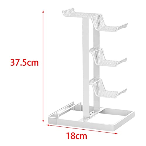 KOZEEY Universal Gaming Headset Stand Stable Tabletop Organizer Phone Mount Metal Headphone Rack Headset Holder Hanger for Game Console Accessories, White