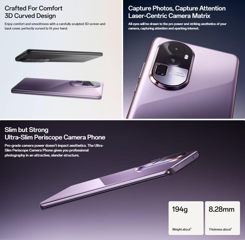 Original Oppo Reno 10 Pro+ Plus 5G Smartphone 16G+512GB 6.74" 120Hz AMOLED Snapdragon8+ Gen1 Android13 64MP Camera Octa Core 100W SuperVOOC Flash Charge Face ID 4700mAh OTG NFC by-(CTM Global Store)