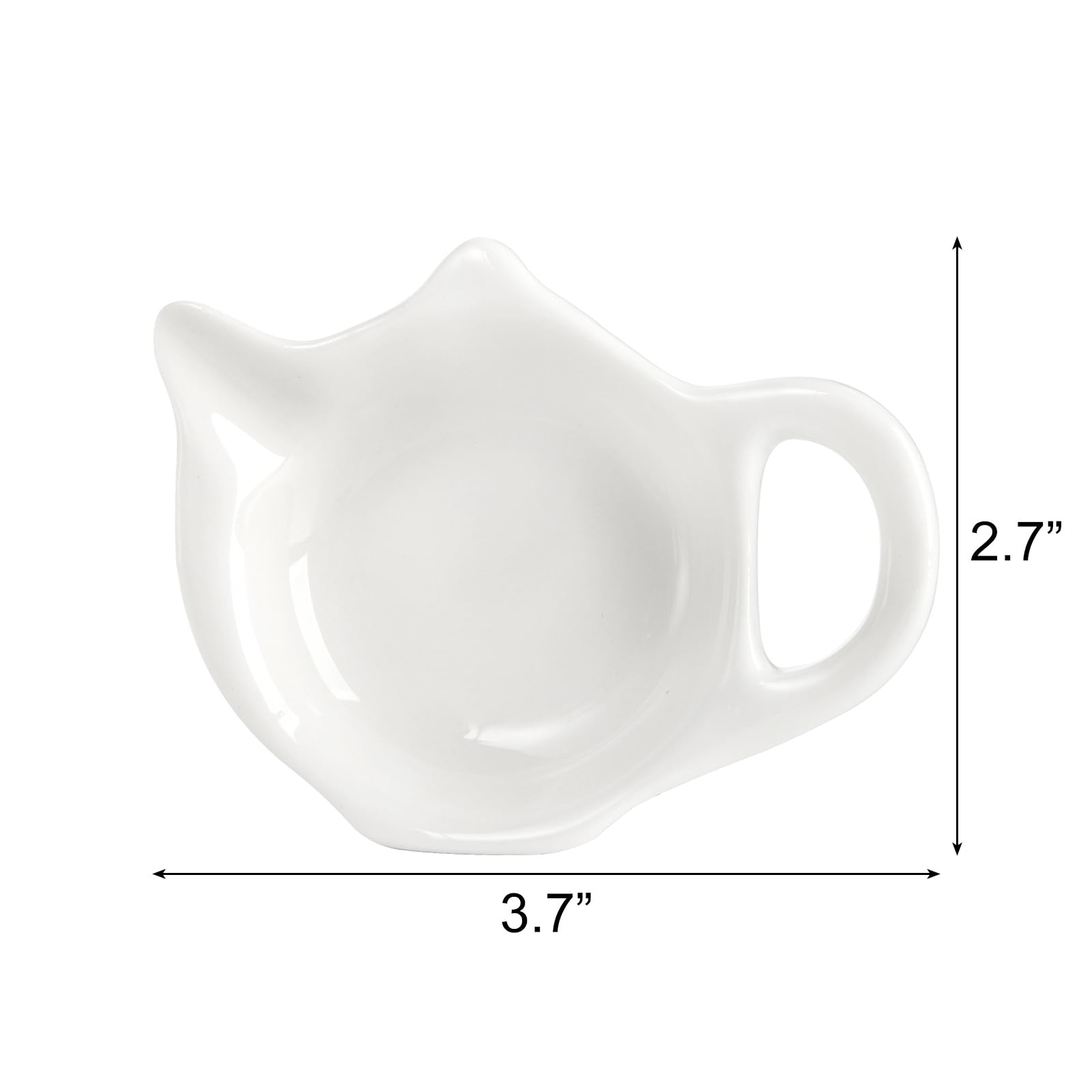 Elsjoy Set of 12 Teapot Shaped Tea Bag Holder, Ceramic Tea Bag Coaster for Used Tea Bag, Cute Tea Bag Dish Saucer Teabag Caddy Holder Set for Organizing Tea Time