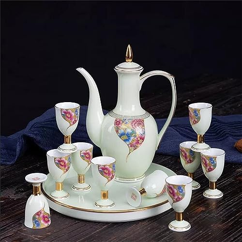 GGEBF Retro Wine Dispenser Wine Pot Wine Glass Set Household Chinese Antique Wine Set Small Wine Cup