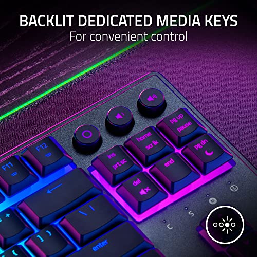 Razer Ornata V3 TKL Gaming Keyboard: Low-Profile Keys - Mecha-Membrane Switches - UV-Coated Keycaps - Backlit Media Keys - 8-Zone RGB Lighting - Spill-Resistant - Magnetic Wrist Wrest - Classic Black