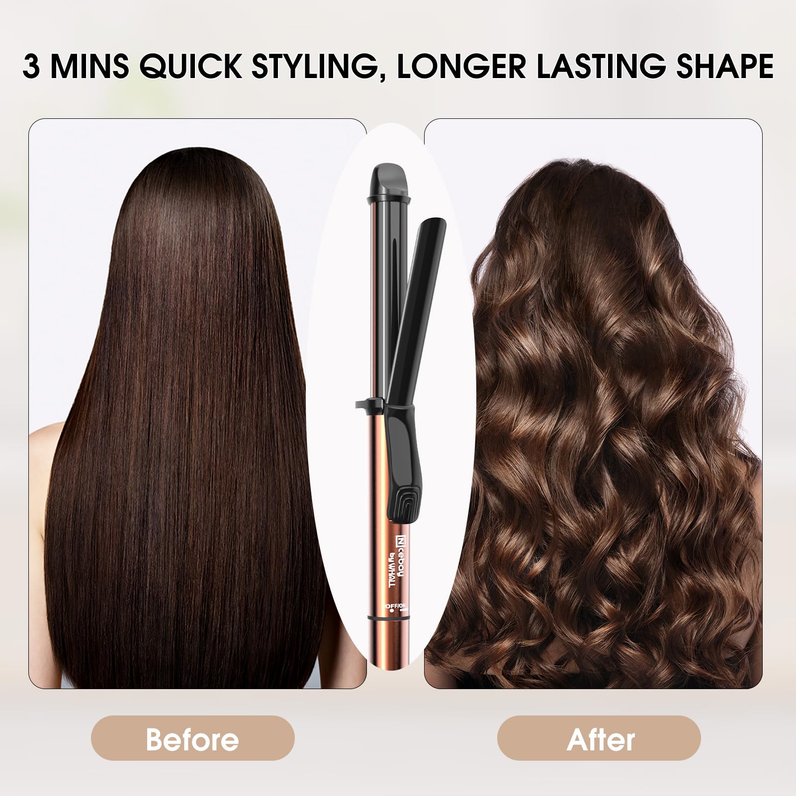 Nicebay Curling Iron, 1 Inch Hair Curling Iron with Ceramic Coating, Professional Curling Wand, Fast Heating up to 430°F, Temperature LED Display, Wide Voltage for Worldwide, 60 Mins Auto Off