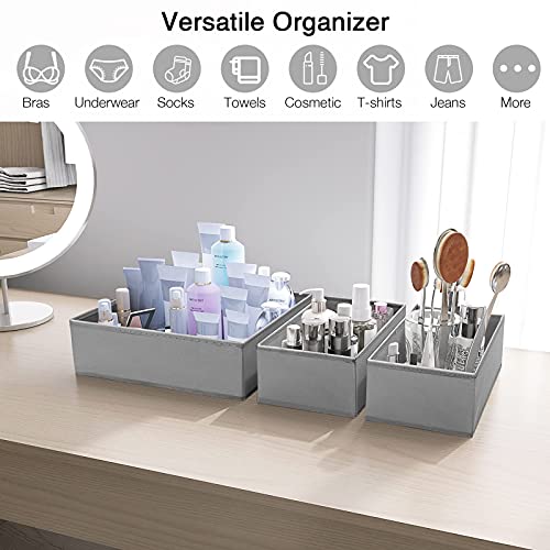 MONINXS Clothes Drawer Organizers Grey & 6-Shelf Hanging Closet Organizer Black