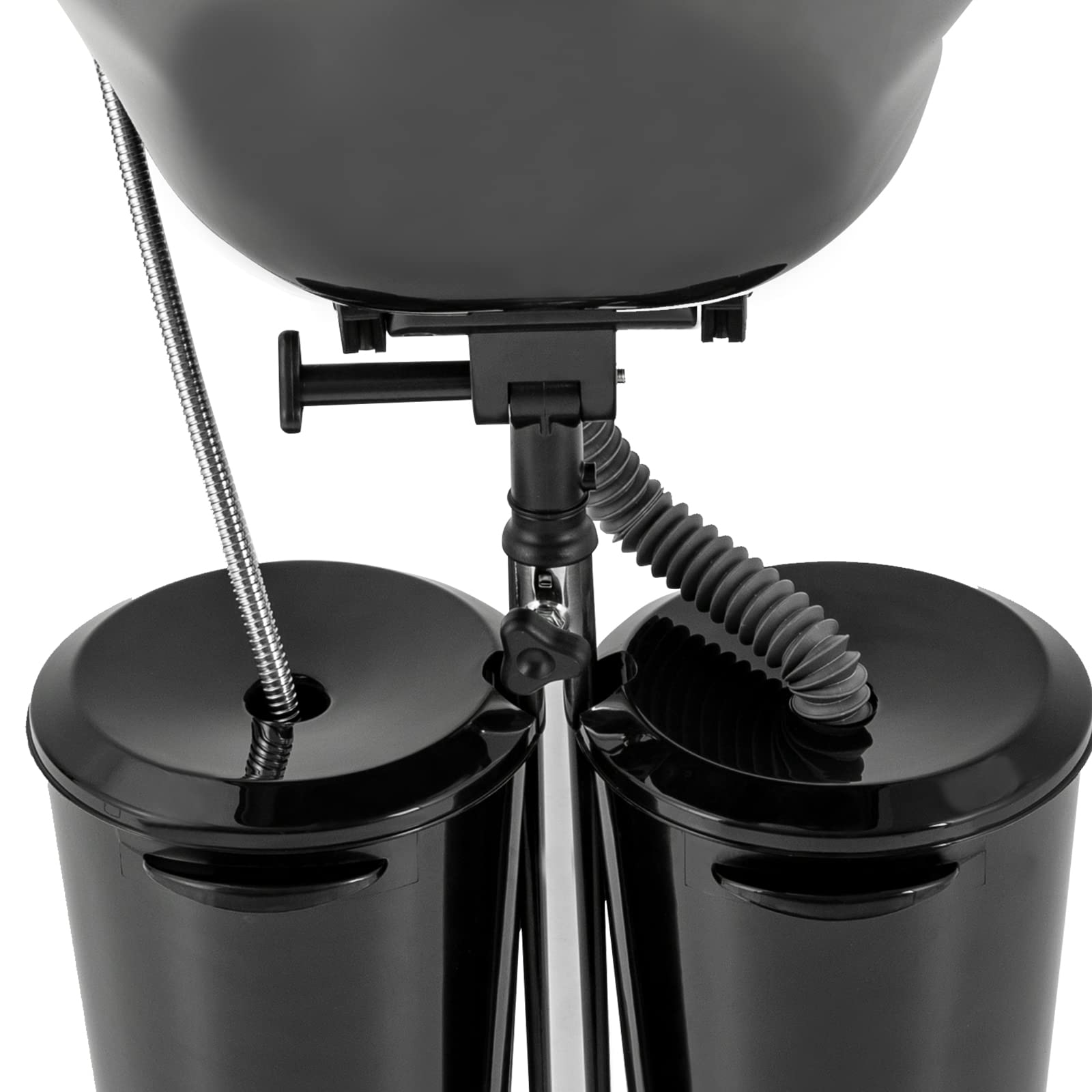 Portable Plastic Shampoo Unit with Electric Pump | with 2 Bucket and Drain Hoses | Basin Height Adjustable | Barber and Stylist Hair Salon Accessories