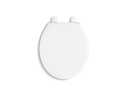 KOHLER 24294-0 Figure ReadyLatch Round-Front Toilet Seat, Quiet-Close Lid and Seat, Countoured Seat, Grip-Tight Bumpers and Installation Hardware, White