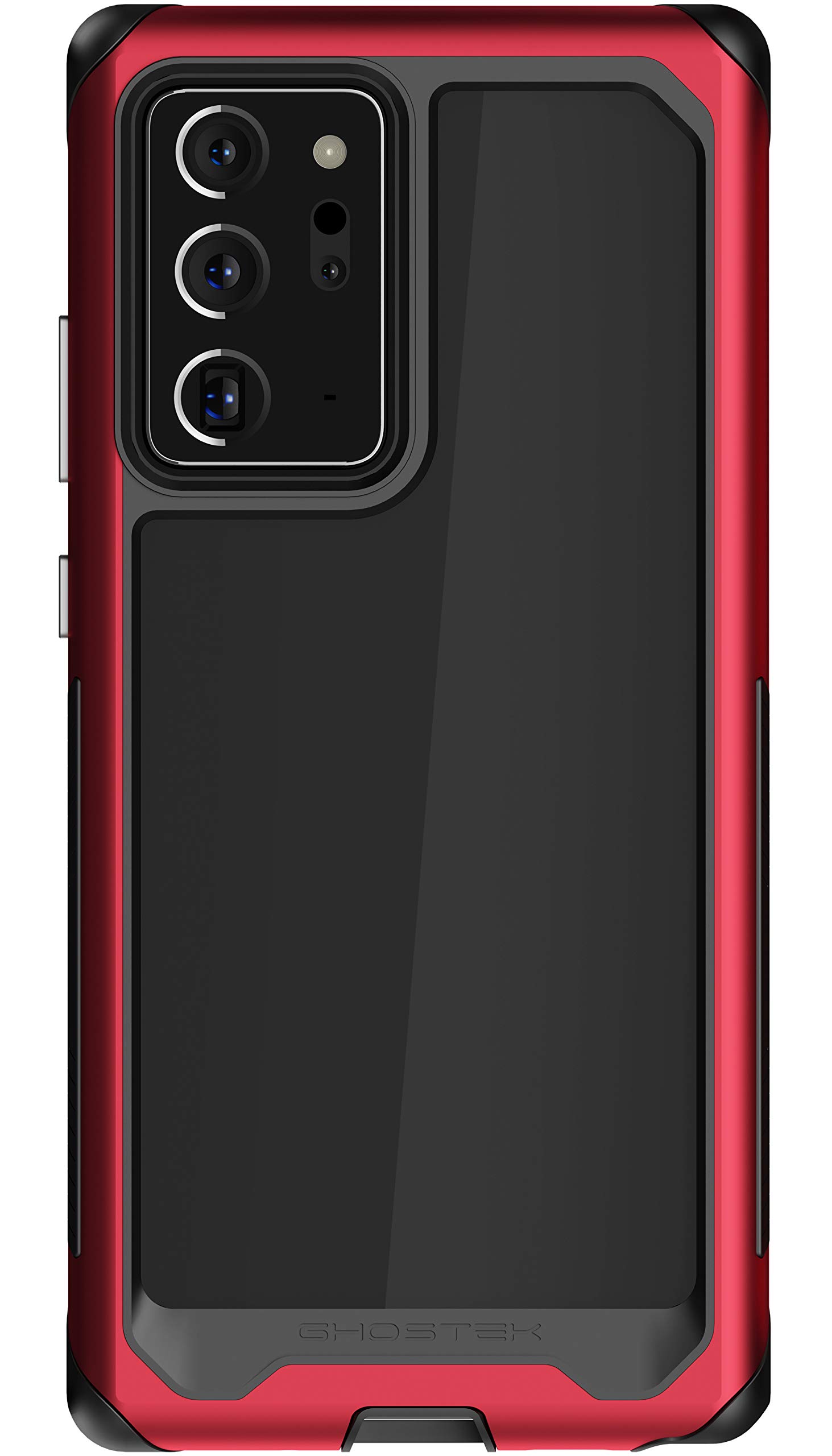Ghostek Atomic Slim Note 20 Ultra Case Clear with Red Military Grade Aluminum Bumper Heavy Duty Protection with Rugged Shockproof Design Protective Cover 2020 Galaxy Note20 Ultra 5G (6.9 Inch) - (Red)