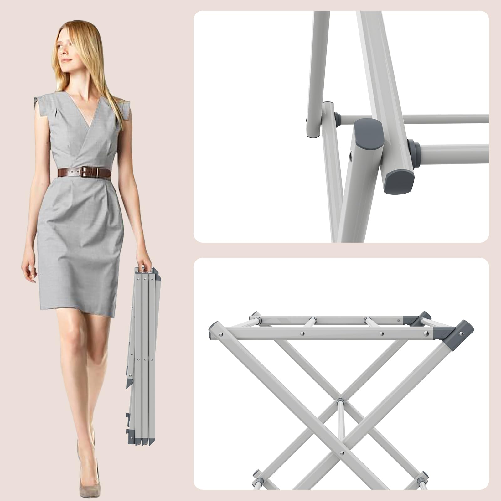 SsngygHme Drying Rack for Laundry, Foldable Clothes Drying Rack, Small Collapsible Dry Rack for Clothes, Use for Indoor & Outdoor Drying Clothes, 40"x29"x14.5"(White)