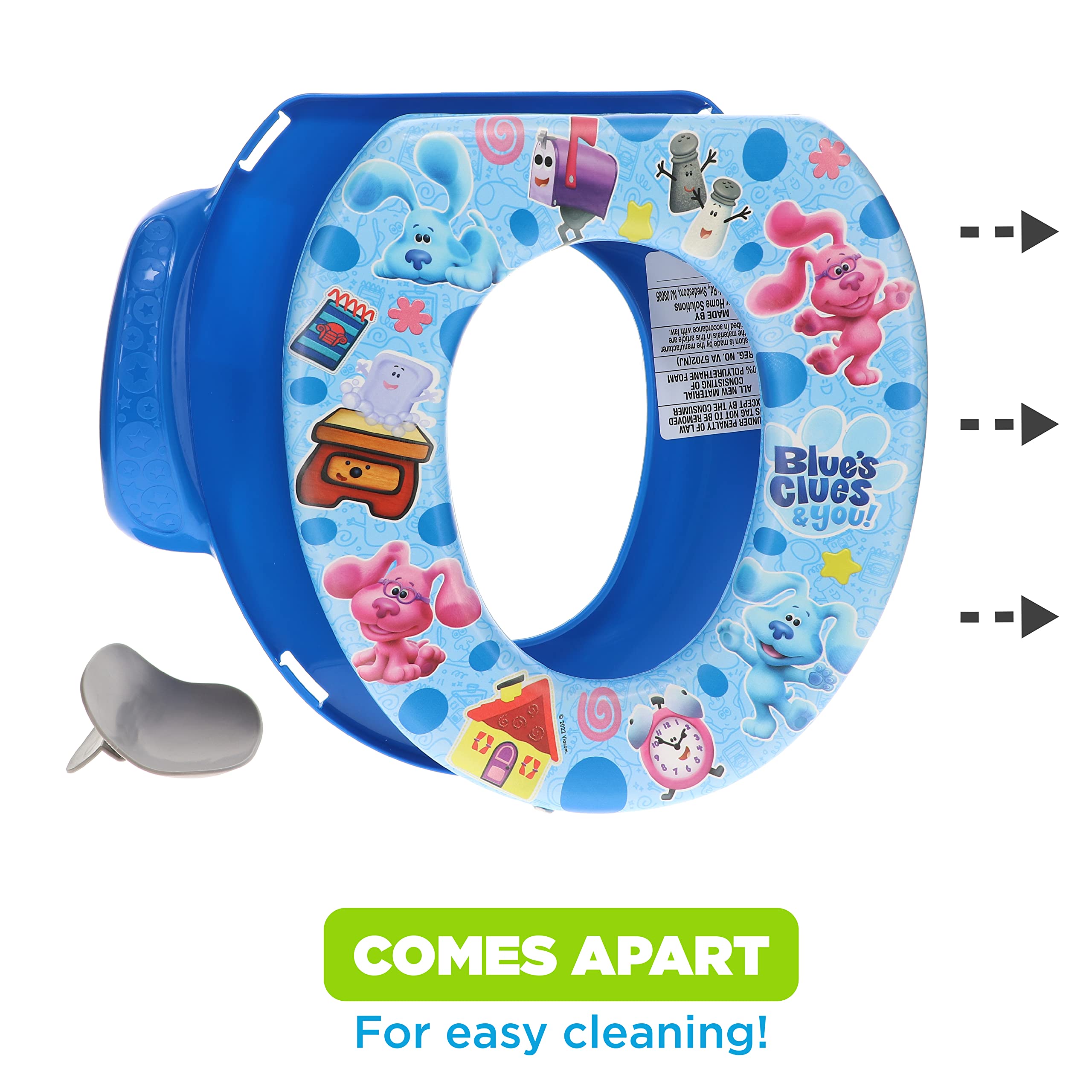 Nickelodeon Blue's Clues Soft Potty Seat and Potty Training Seat - Soft Cushion, Baby Potty Training, Safe, Easy to Clean