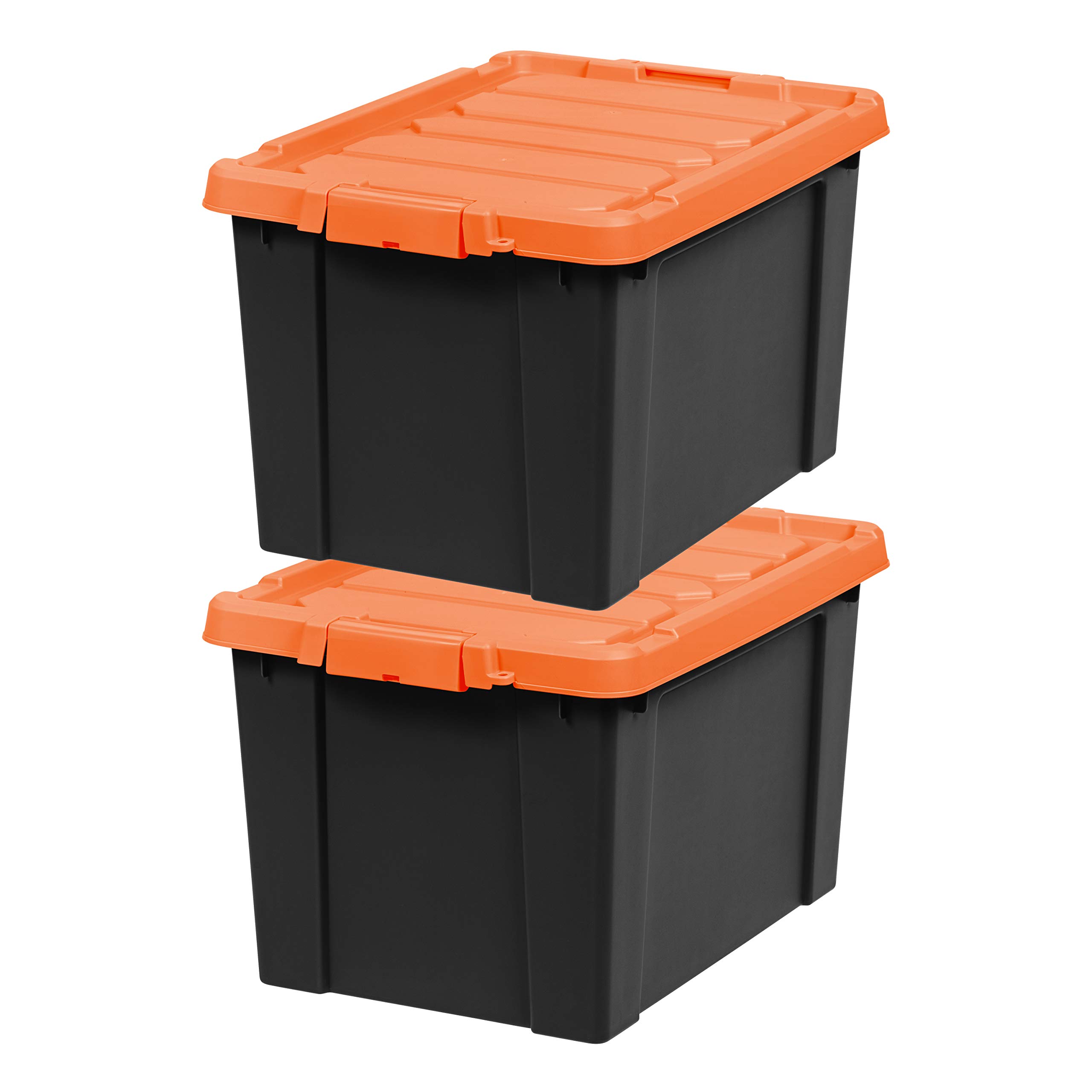 IRIS USA 19 Gallon Heavy-Duty Plastic Storage Bins, 2 Pack, Store-It-All Container Totes with Durable Lid and Secure Latching Buckles & IRIS USA 3 Gallon Heavy-Duty Plastic Storage Bins, 5 Pack