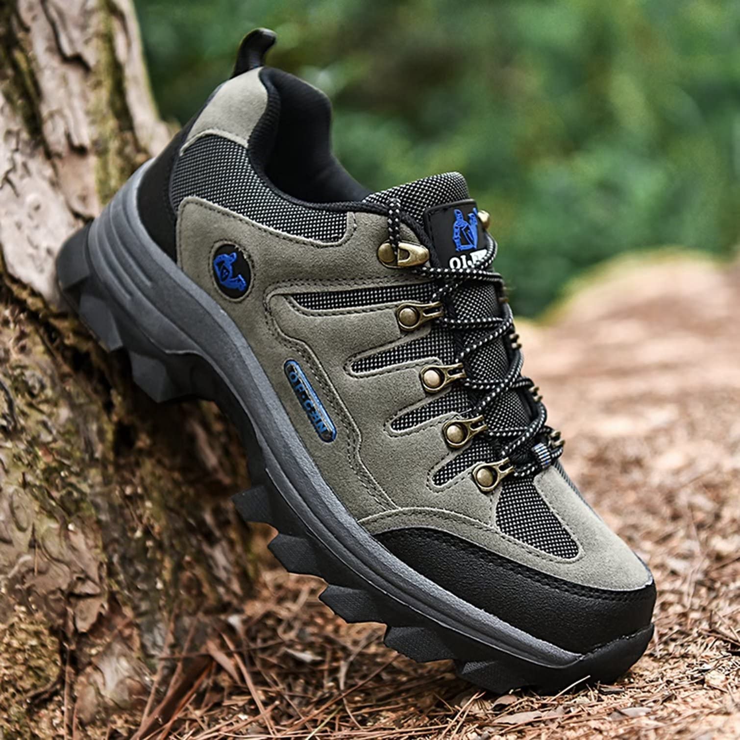 HARMOX Women's Men's Hiking Boot Non Slip Hiking Shoes Women Waterproof Lightweight Comfortable Black