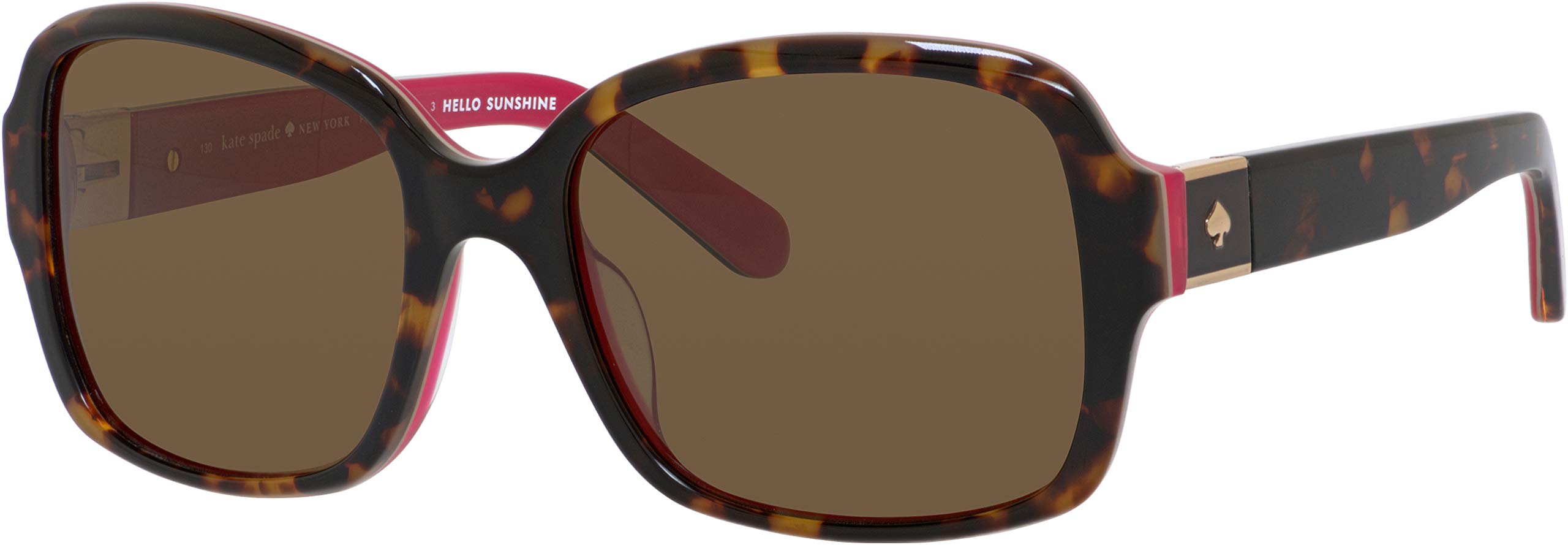 kate spade new york Annora/P/S 0S0U 564MM Havana Pink/Dark Brown Polarized Square Sunglasses for Women + BUNDLE with Designer iWear Eyewear Kit