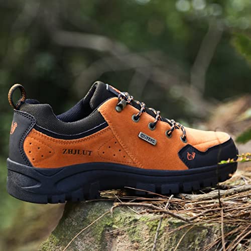 HARMOX Women's Men's Hiking Boot Slip Resistant Hiking Boots Men Waterproof Insulated Orange
