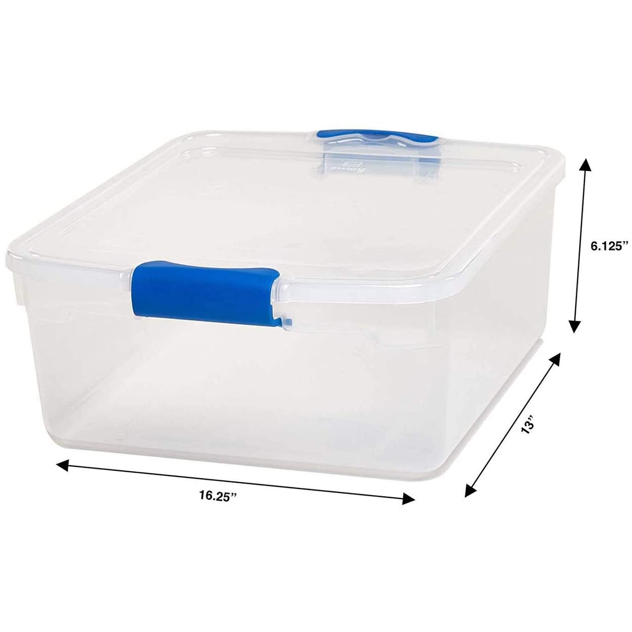 HOMZ Heavy Duty Modular Stackable Storage Bins, Containers with Latching Handles and Snap Lids for Home, Office, and Garage Organization, 15.5 Quart Capacity, Clear, 12 Pack