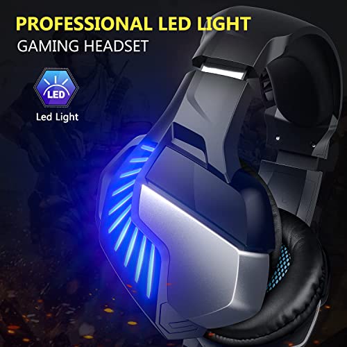 Gaming Headset for PS4 PS5 PC, Headphones Stereo 7.1 Surround Sound, 3.5mm Audio Jack Over Ear with Microphone, Wired 50mm Drivers Xbox, Laptop…